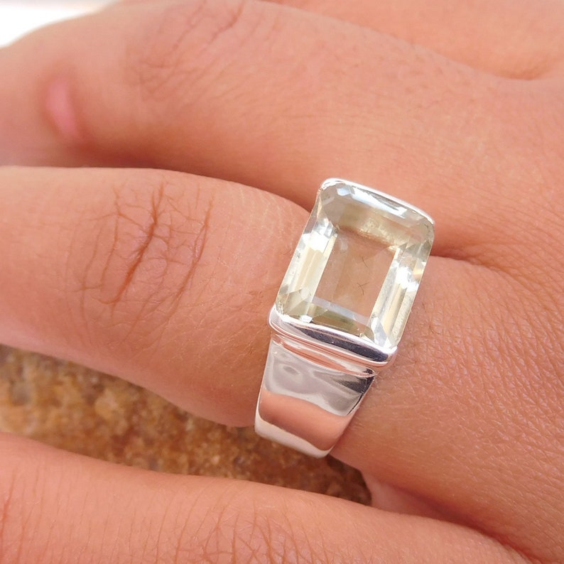 Green Amethyst Ring Natural Green Amethyst Ring 925 Sterling - Etsy