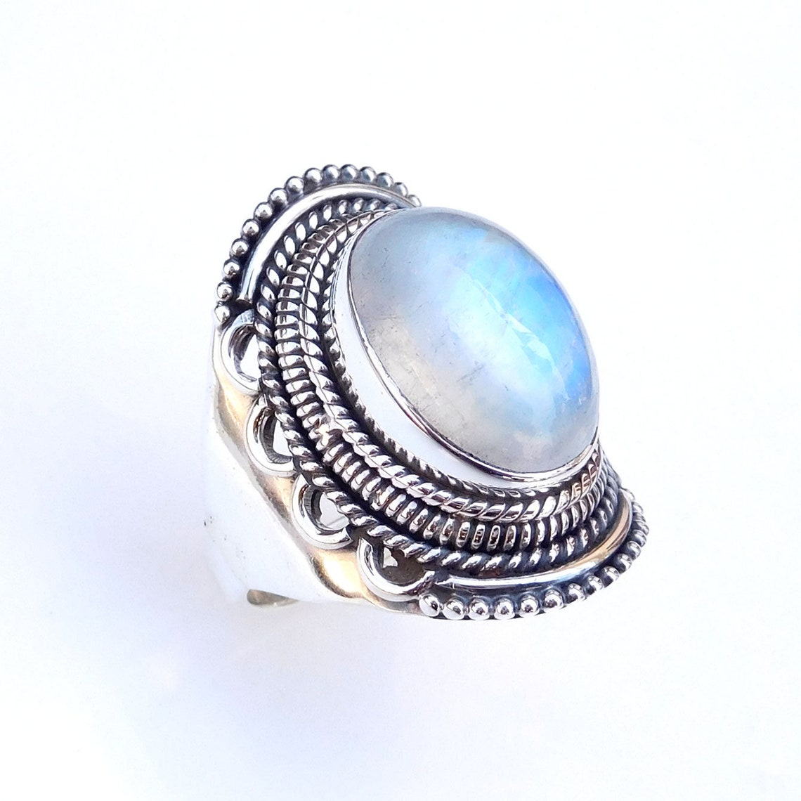Moonstone Ring Solid Silver Handmade Ring Men's Ring - Etsy Canada