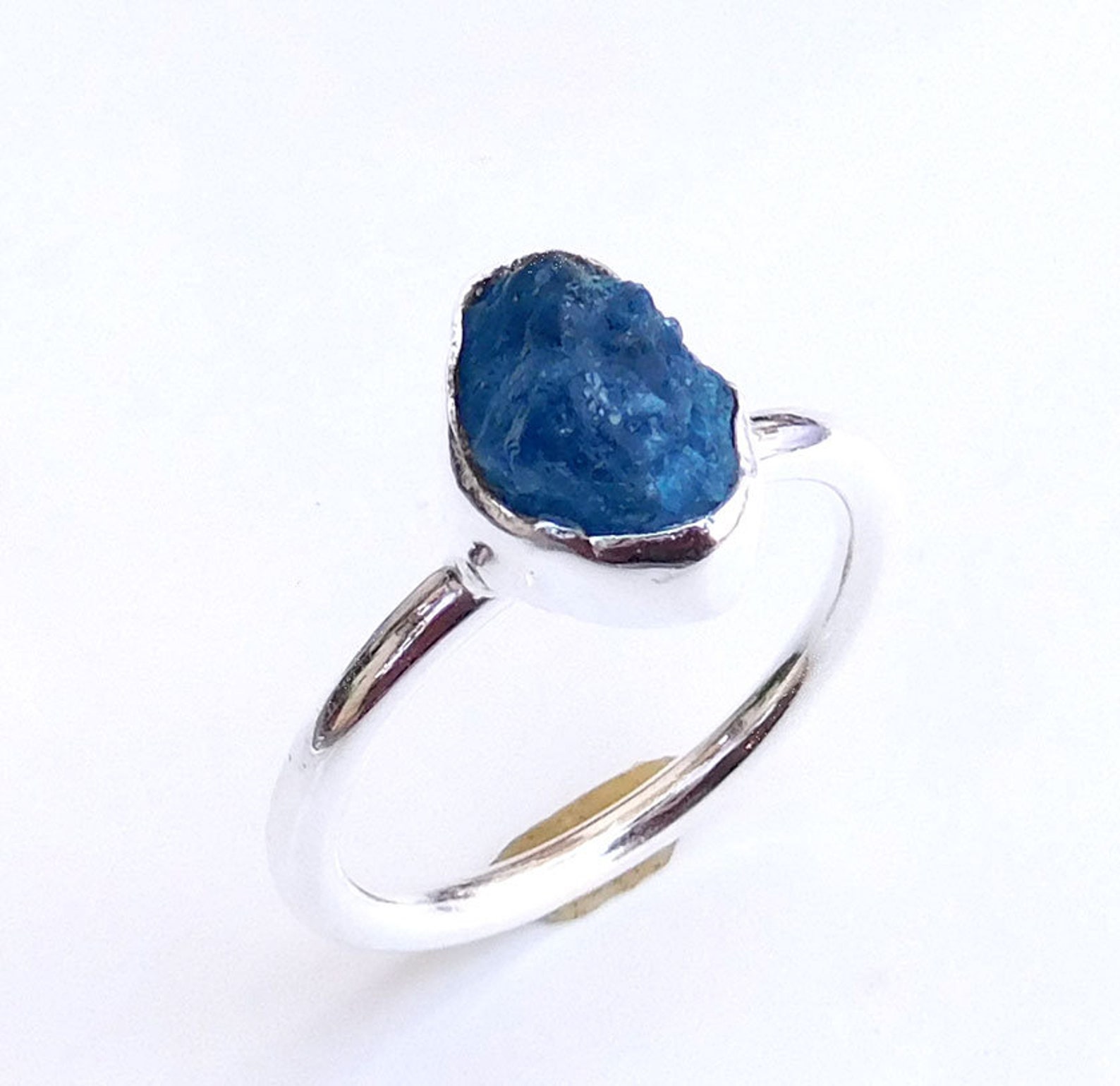 Natural Apatite Ring Raw Apatite Ring Blue Apatite Ring - Etsy