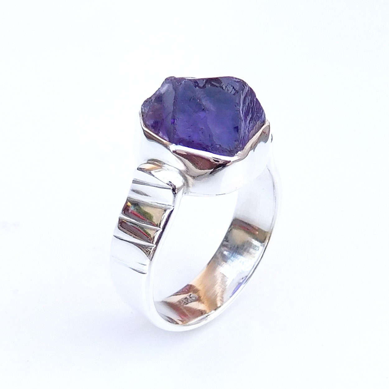Raw Amethyst Ring Natural Raw Amethyst Ring Purple Amethyst - Etsy