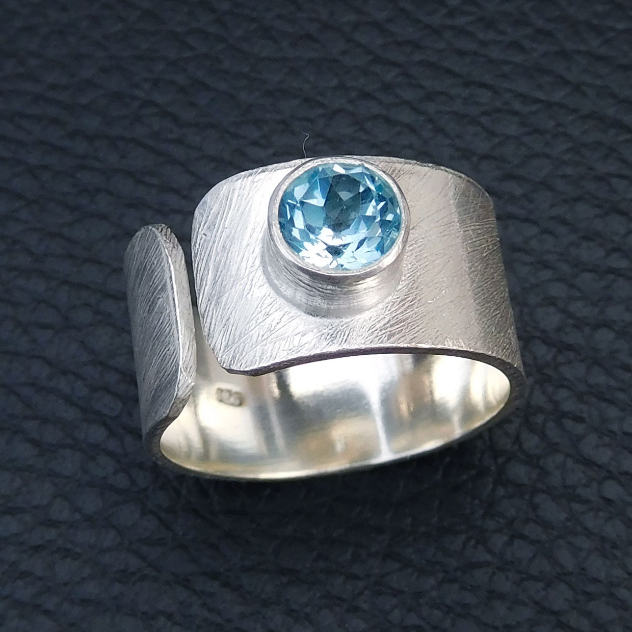 Brush Finish Matte Finish Ring Adjustable Ring 925 Sterling | Etsy