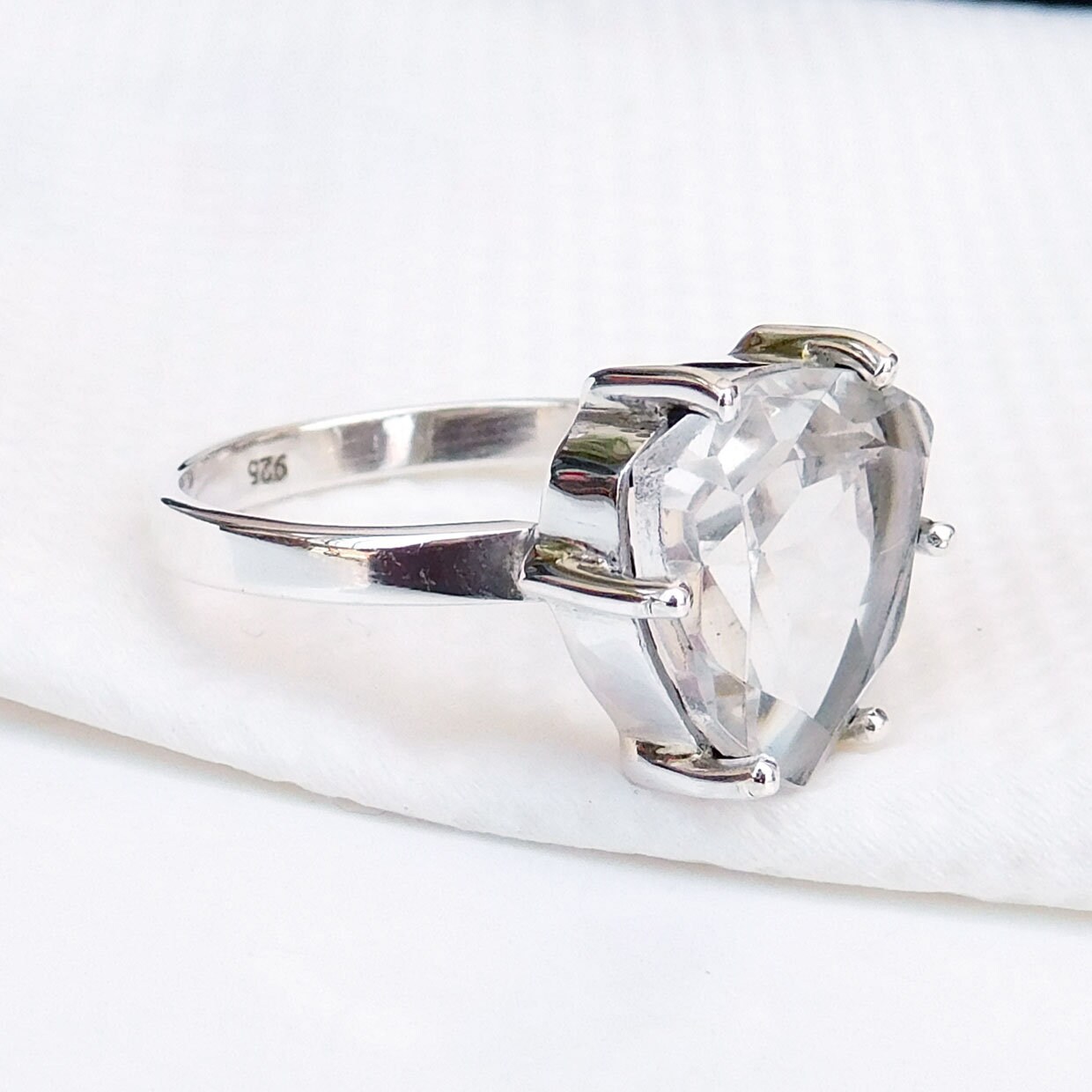 Trillion Ring Triangle Ring Triangle Gemstone Ring Rock | Etsy