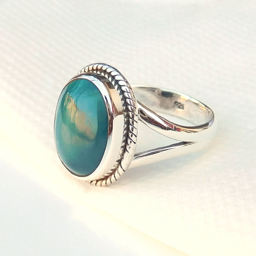Turquoise Ring, Natural Turquoise Ring, Genuine Turquoise Ring, 925 ...