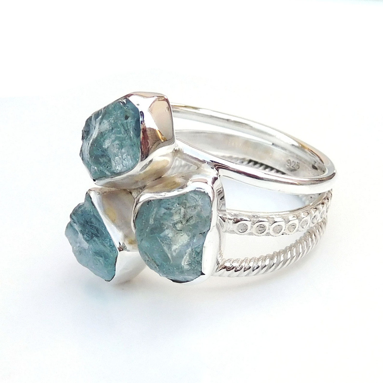 Natural Raw Aquamarine Ring 925 Sterling Silver Aquamarine - Etsy