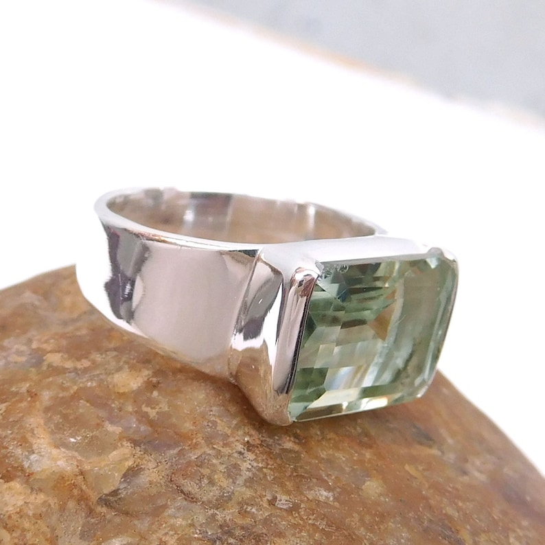 Green Amethyst Ring Natural Green Amethyst Ring 925 Sterling - Etsy