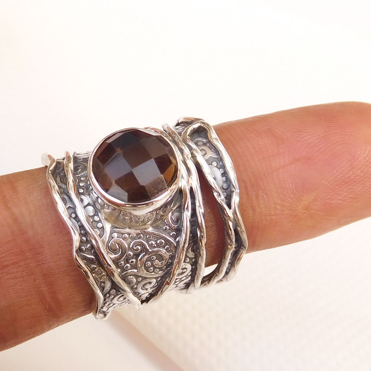 Natural Smoky Quartz Ring Solid 925 Sterling Silver Ring | Etsy