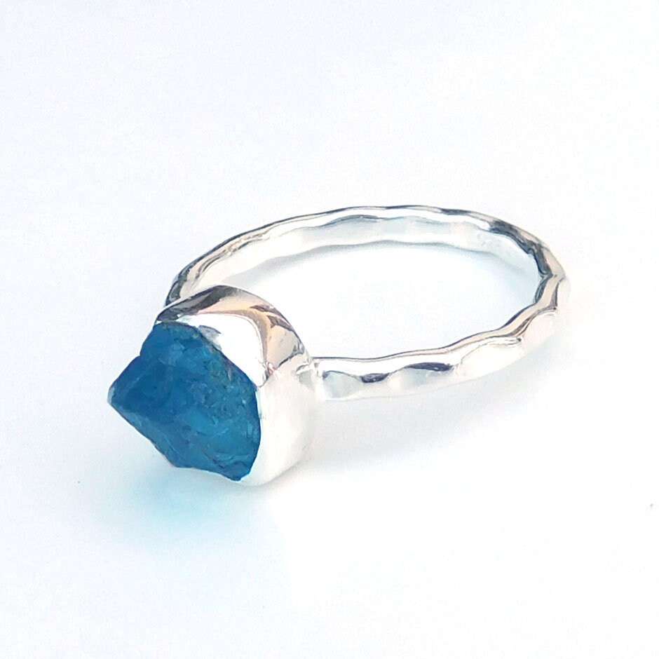 Apatite Ring Raw Apatite Ring Neon Apatite Ring Raw - Etsy
