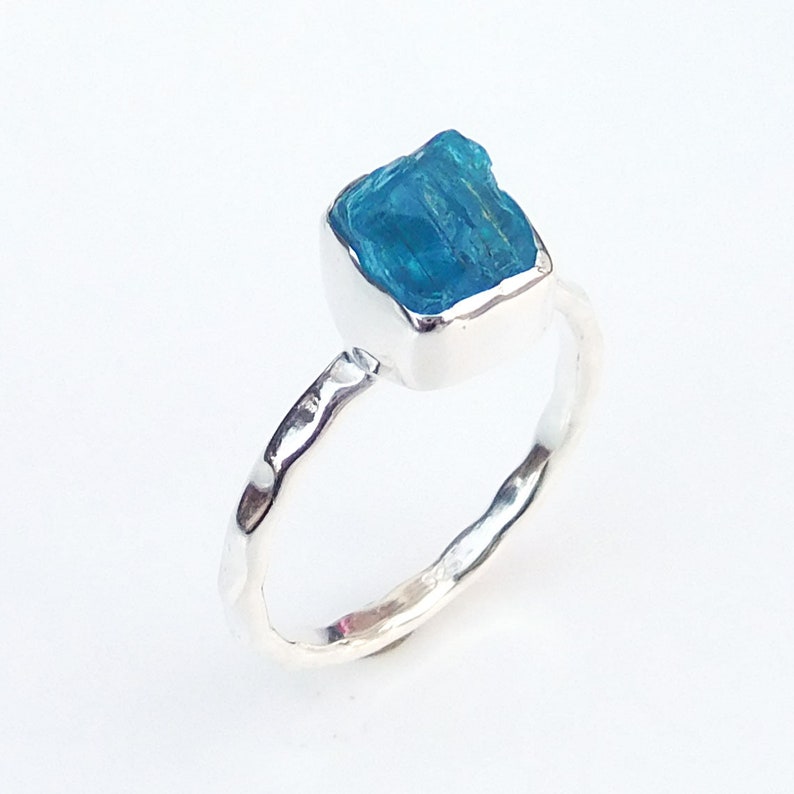 Apatite Ring Raw Apatite Ring Neon Apatite Ring Raw - Etsy