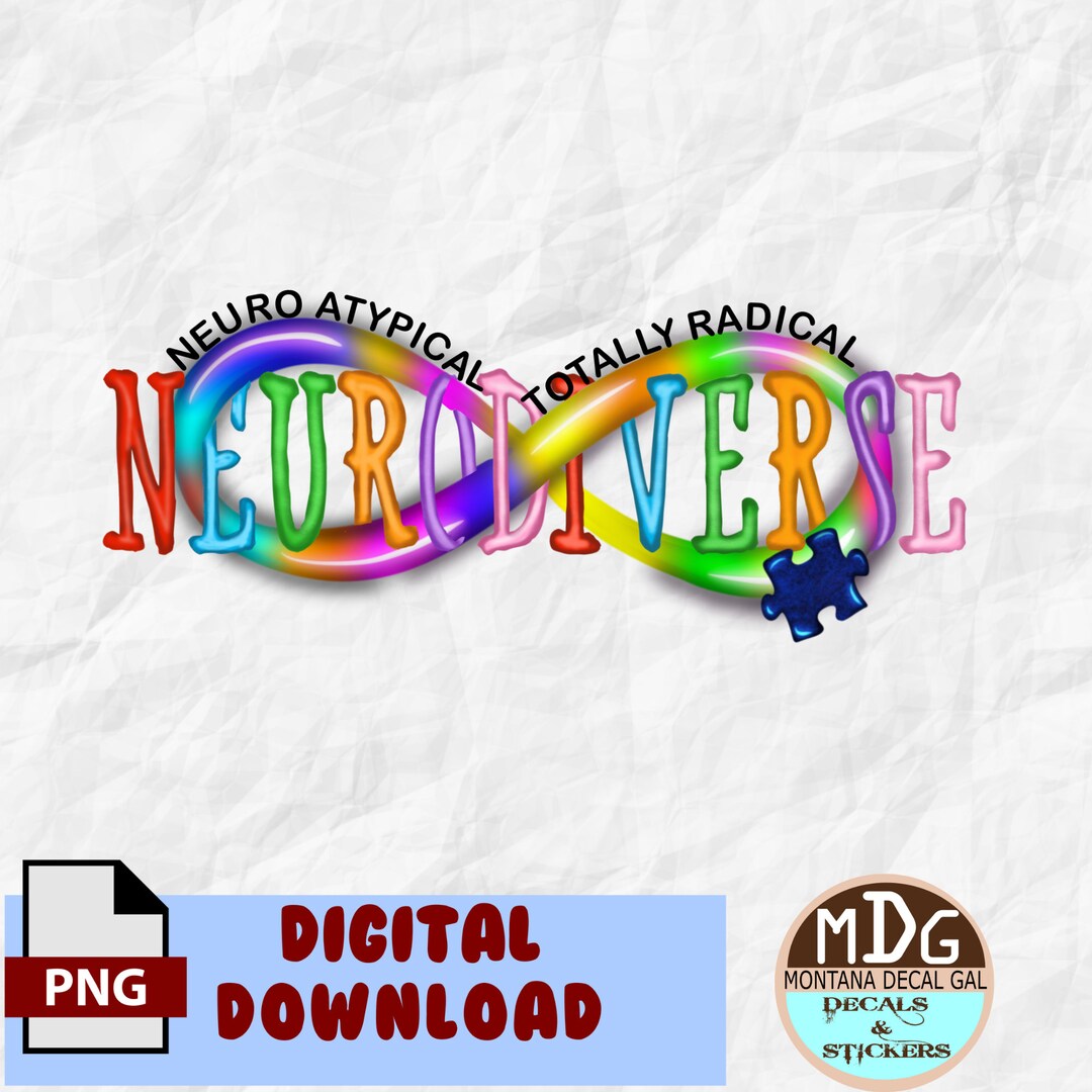 Neurodiverse Infinity PNG Sublimation Digital Download Autism Awareness ...