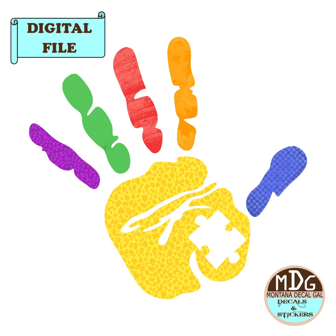 Autism Awareness Handprint Sublimation Image Digital Download - Etsy