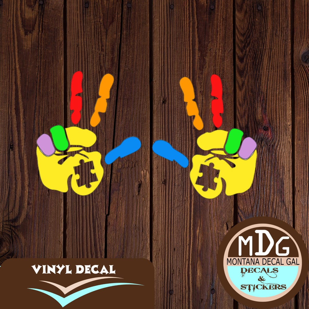 Hand Wave Decal Autism Colors Jeep Puzzle Piece Two Pack Left Right ...