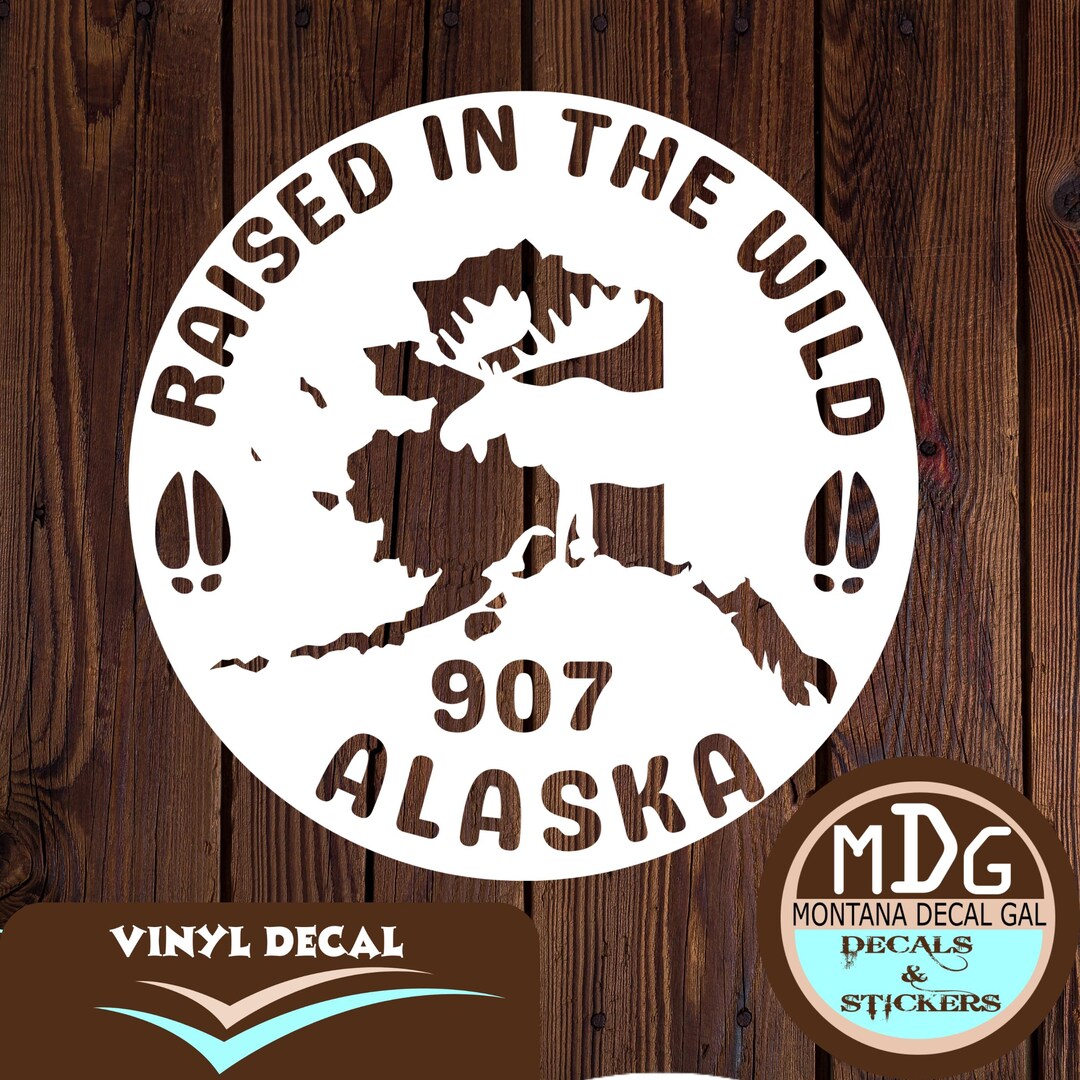 Custom Alaska Vinyl Decal for Cars | Born and Raised | Alaska Gifts ...