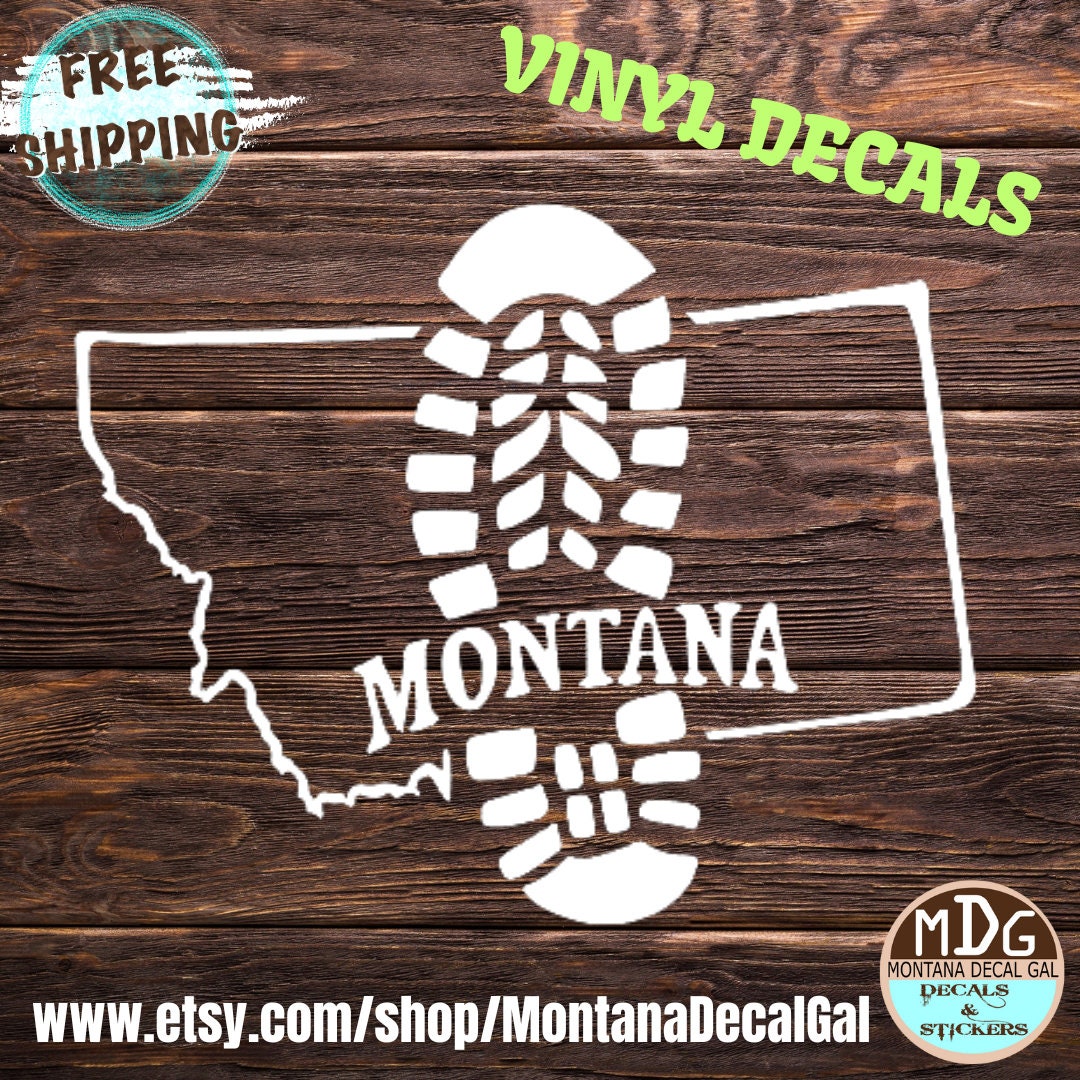 Hike Montana Car Decal Montana Hiking Decal Hike the Mountains Montana ...