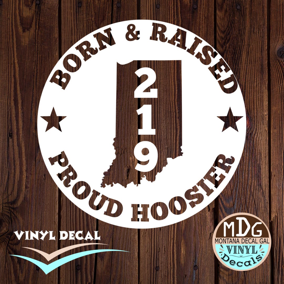 Indiana Hoosier Custom Decal Sticker Area Code, Indiana Hoosier Pride ...