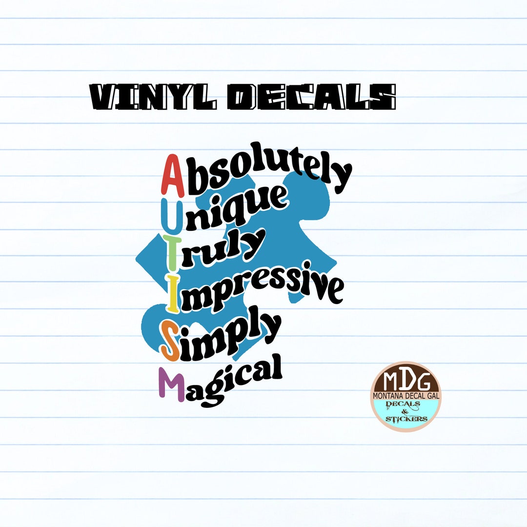 Custom Autism Acronym Vinyl Decal for Car Autism Acceptance - Etsy