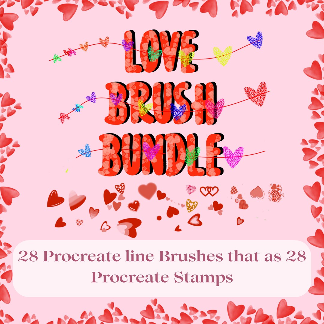 Heart Valentine's Day Procreate Brushes and Stamp Heart Collections 28 ...