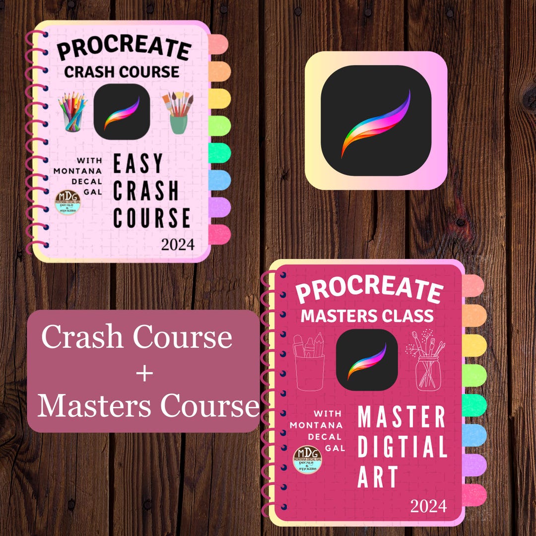 Procreate Crash Course Plus Masters Class Ebook Learning Guide Book for Beginners Duo Pack - Etsy