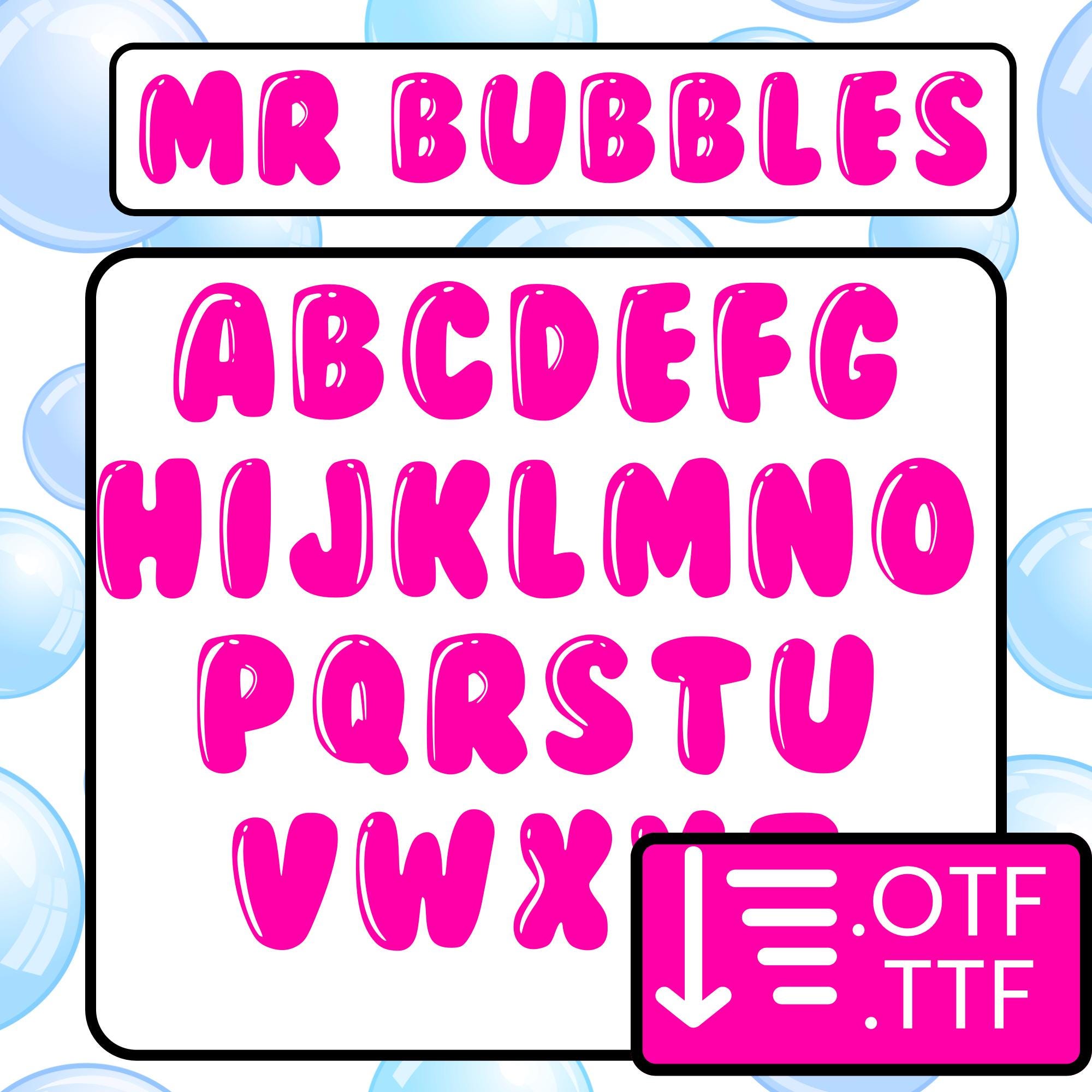 Mr. Bubbles Font: Shiny Bubbly Retro Font for Procreate (TTF Digital ...