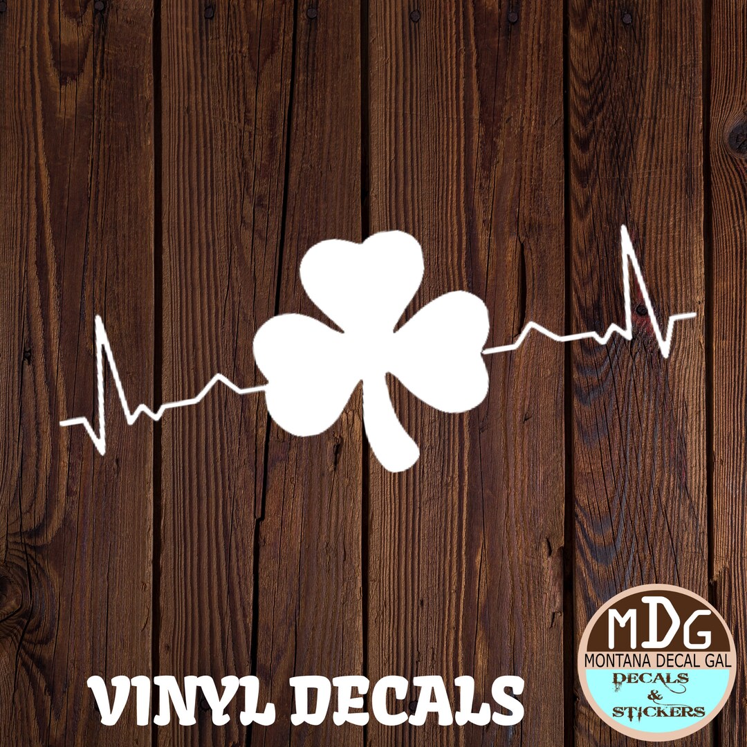 Irish Heartbeat Shamrock Car Decal: Waterproof Vinyl Decal - Etsy