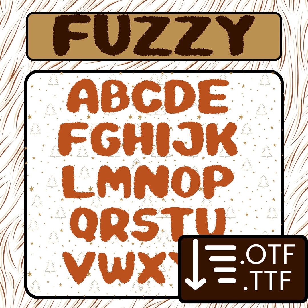 Fuzzy Font | Holiday Lettering for Digital Cards | Uppercase A-Z ...