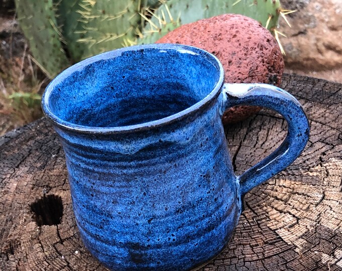 Blue and Gold Mug With Drippy Accents Handmade Ceramic Mugs - Etsy