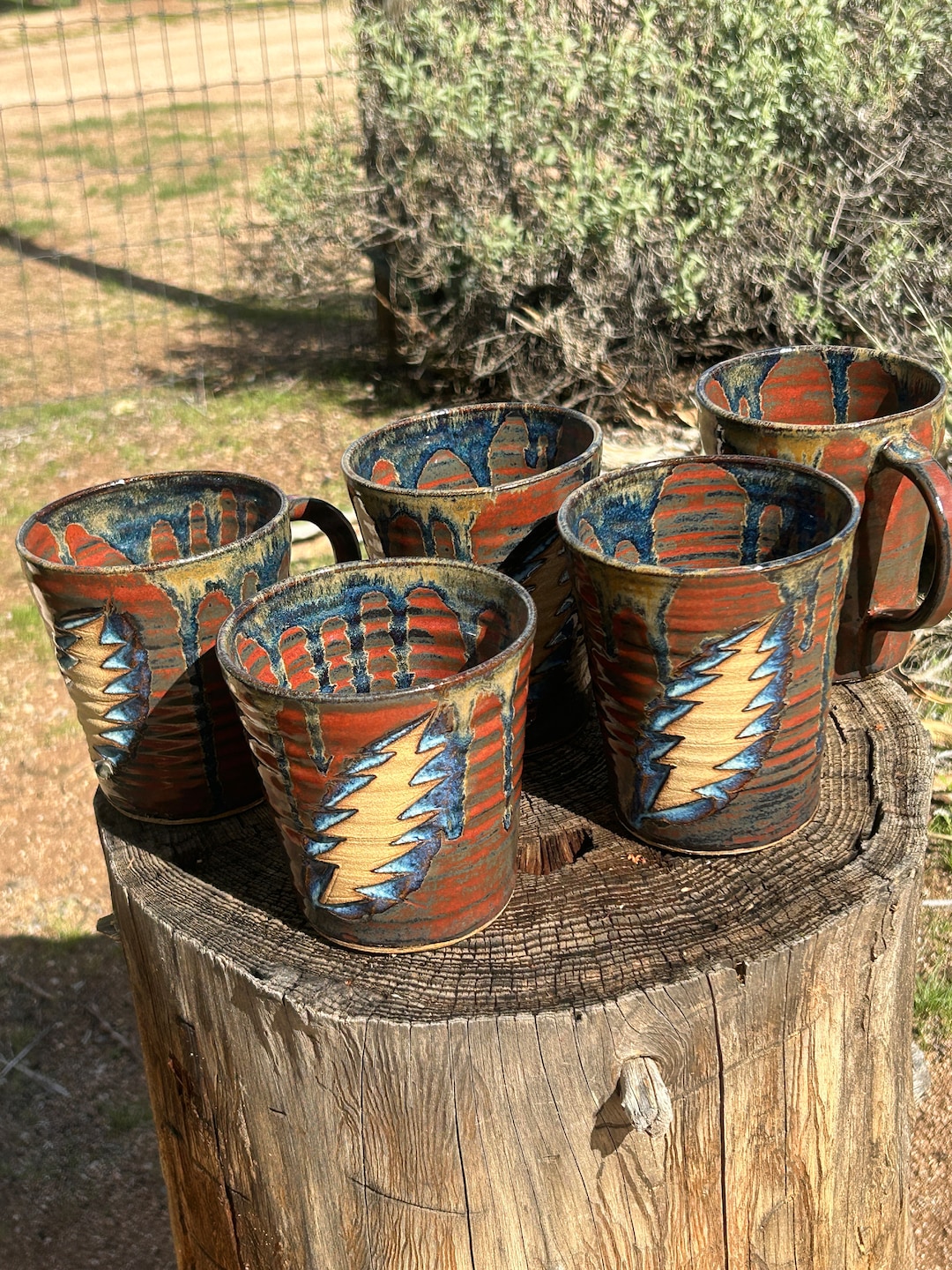 2 Cup Set. Handmade Dead Head Mug. Holds 16 - Etsy