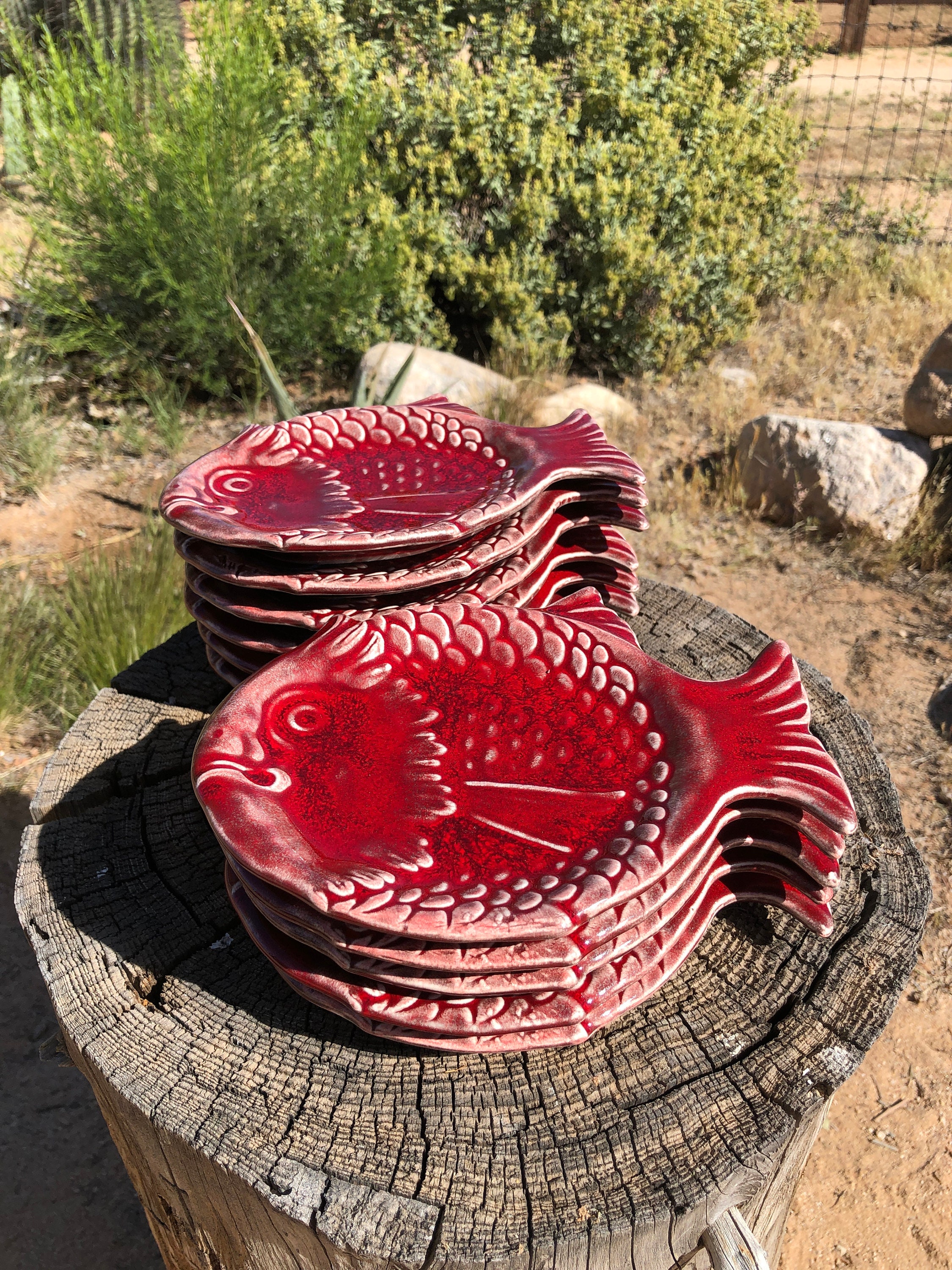 Fish Shaped Plates Sculptures