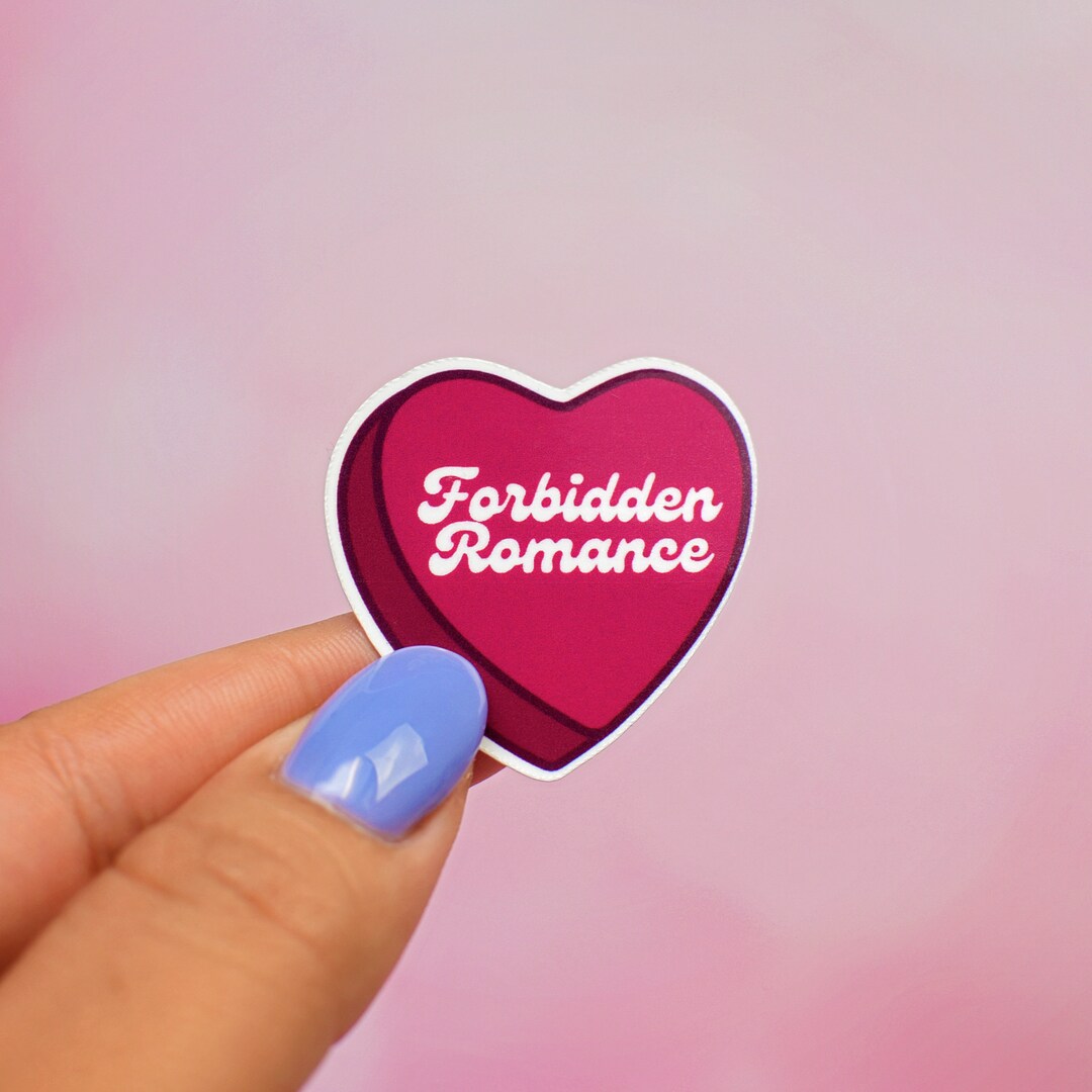Forbidden Romance, Book Trope, Candy Heart, Vinyl Sticker, Kindle ...