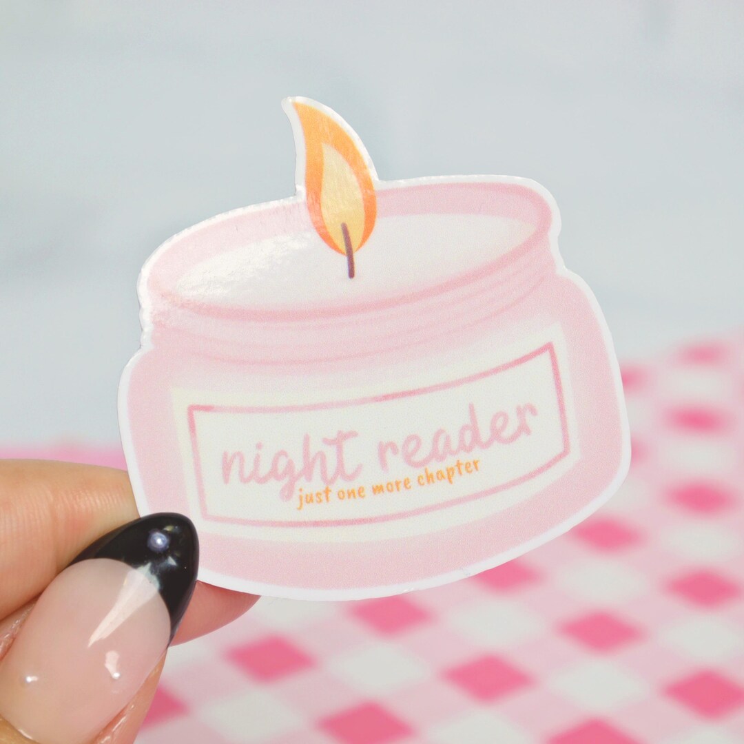 Night Reader Candle, Vinyl Sticker, Kindle Sticker, Book Lover Gift ...