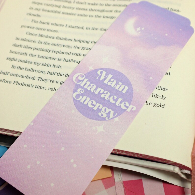 Main Character Energy Bookmark, Girly Book Lover Gift, Romance Lover ...