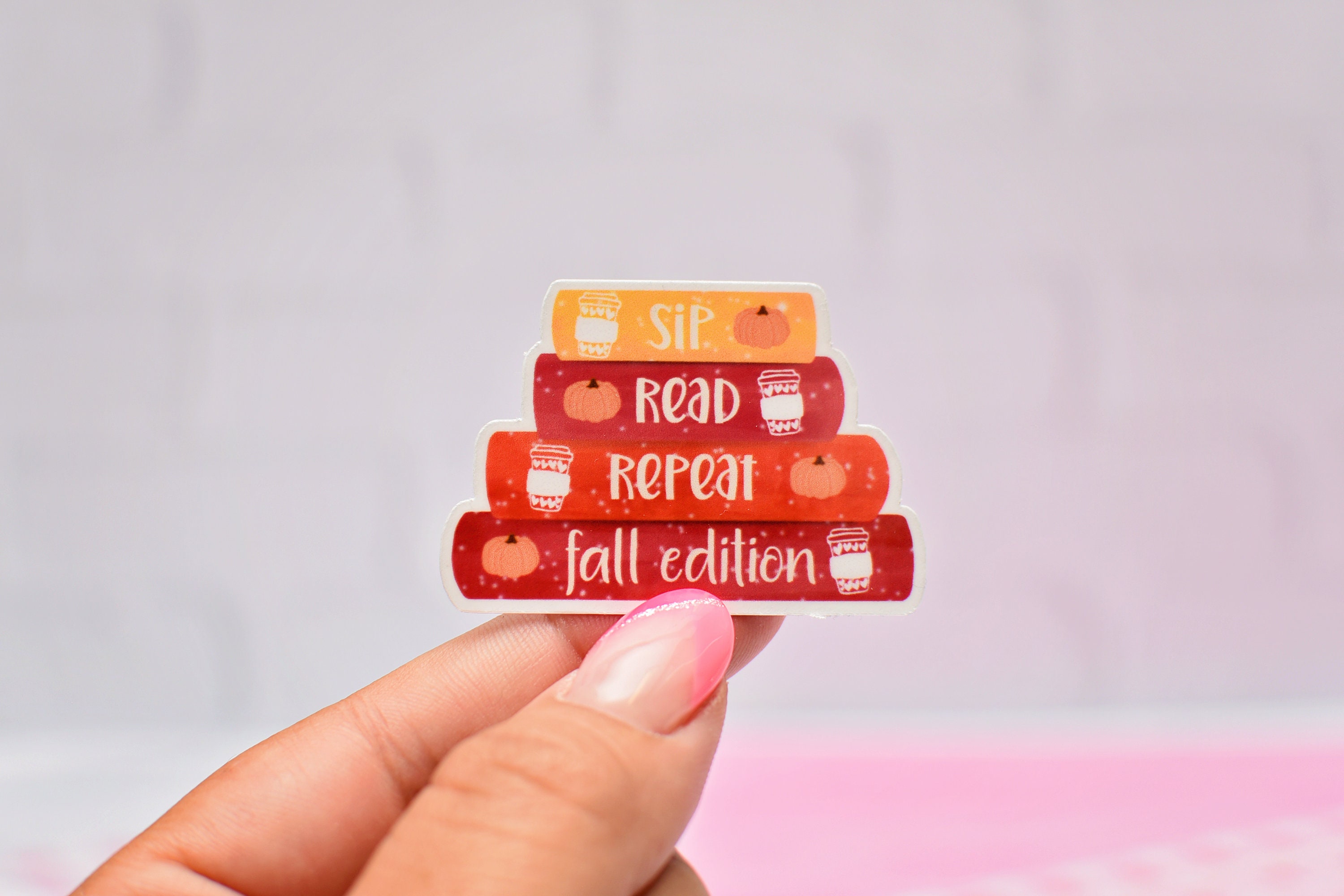 Sip Read Repeat Fall Sticker Vinyl Sticker Book Lover Gift - Etsy