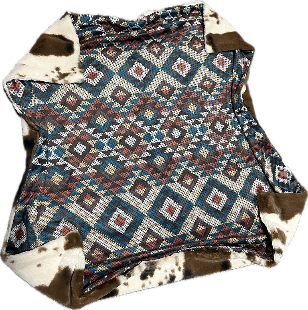 Western Aztec Baby Blanket, Cuddle Faux Fur Blanket, Luxe, Minimalist ...
