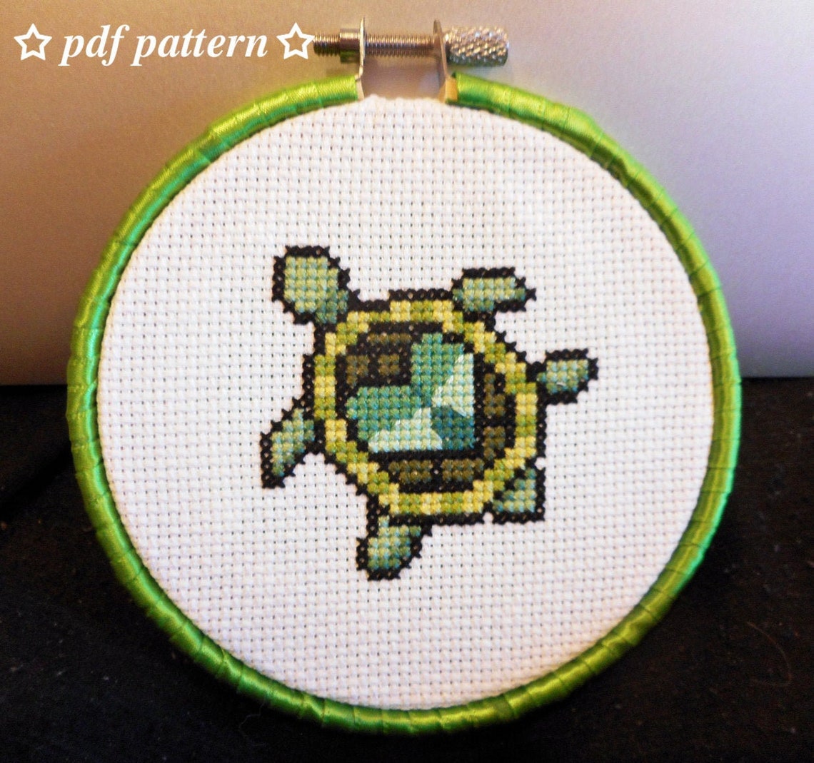 Tiny Turtle Love Counted Cross Stitch PDF Pattern - Instant Download - Etsy