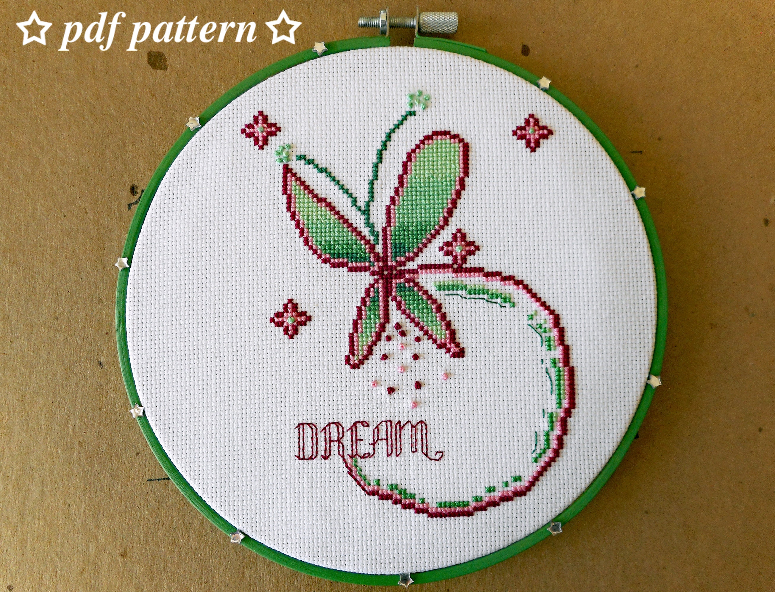 Dream - Pixie, Faerie Wings, Fairy Dust Counted Cross Stitch PDF ...