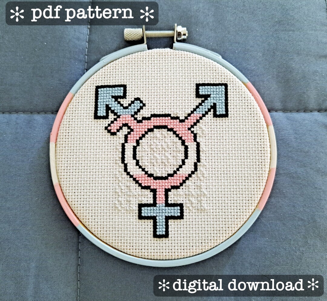 Transgender Pride Counted Cross Stitch PDF Pattern - Instant Download ...