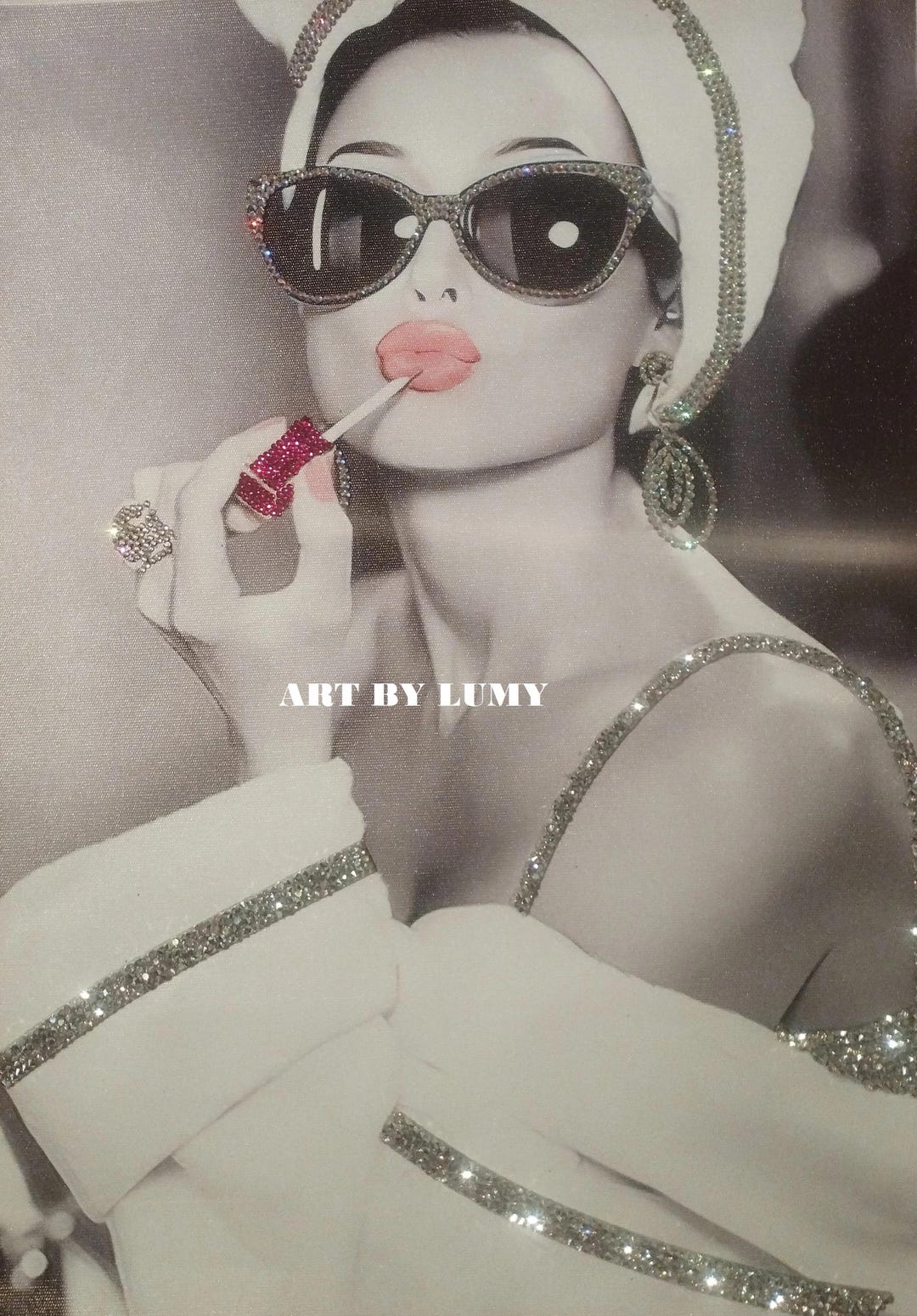 Audrey Wall Decor, Audrey Picture Lip Sparkle Glitter ,crystals ...