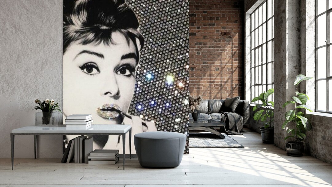 Audrey Hepburn Digital Glitter Print Poster ,art , Wall Art,elegant ...