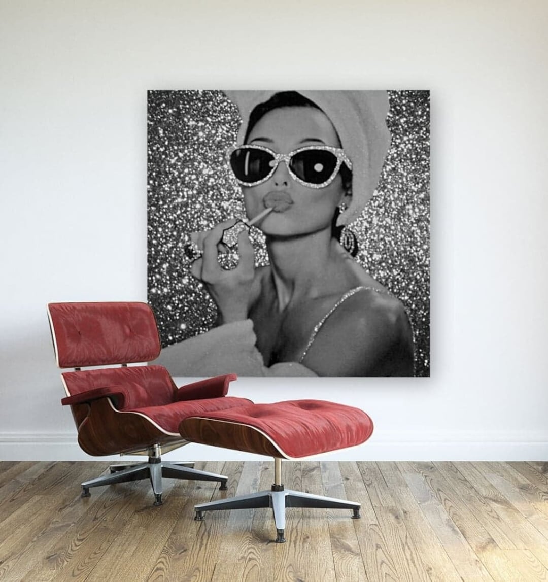 Canvas Glitter Glamour Poster Ready to Print Audrey Hepburn - Etsy