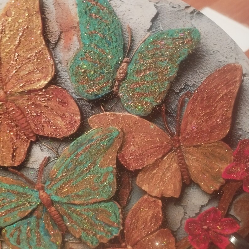 Chic 3D Butterfly Metal Wall Decor With Sparkly Glitter Texture - Etsy