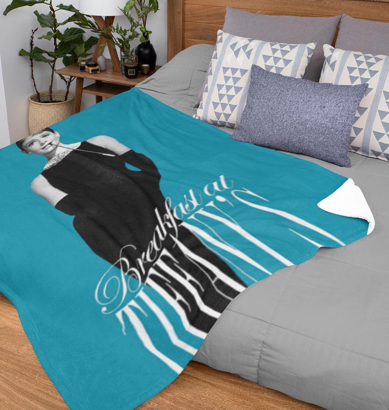 Audrey Hepburn Plush Blanket Unique Design, Breakfast at Tiffany's ...