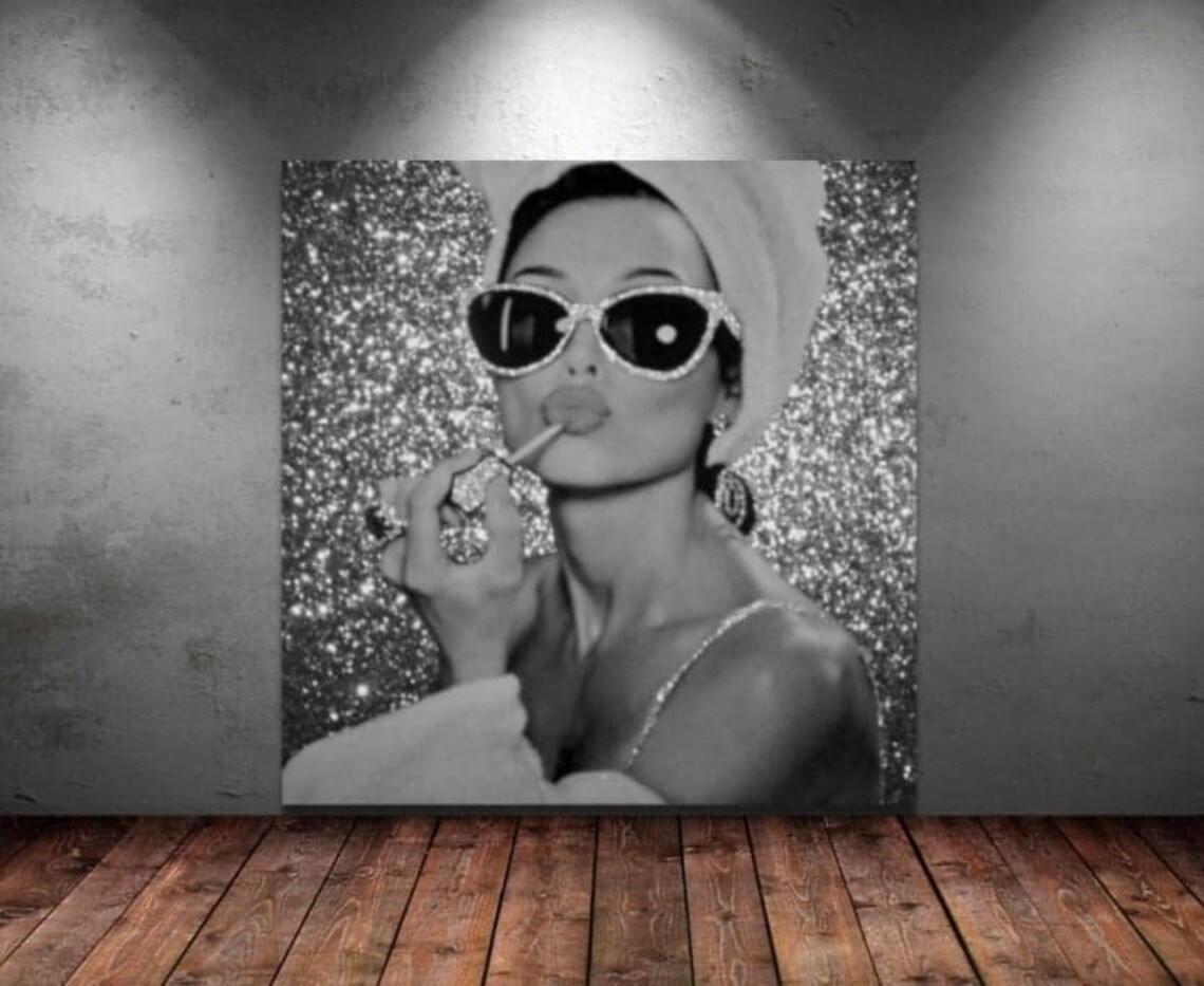 Canvas Glitter Glamour Poster Ready to Print Audrey Hepburn - Etsy