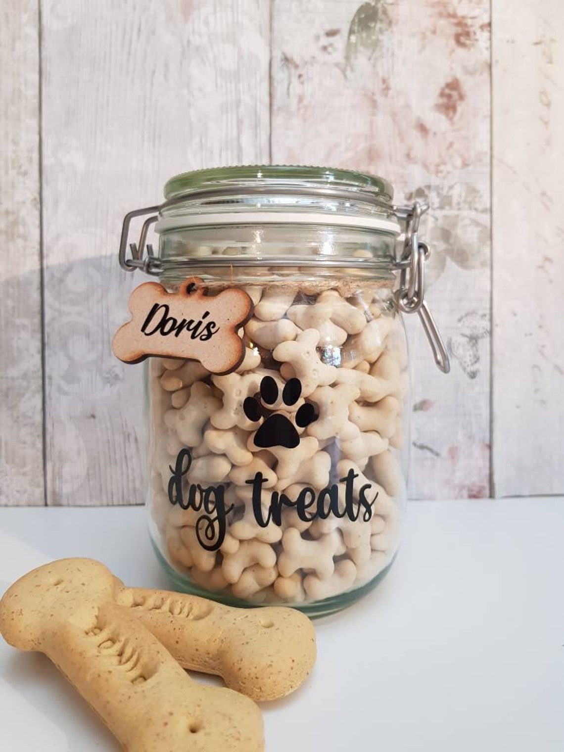Personalised Dog Treat Jar - Etsy UK