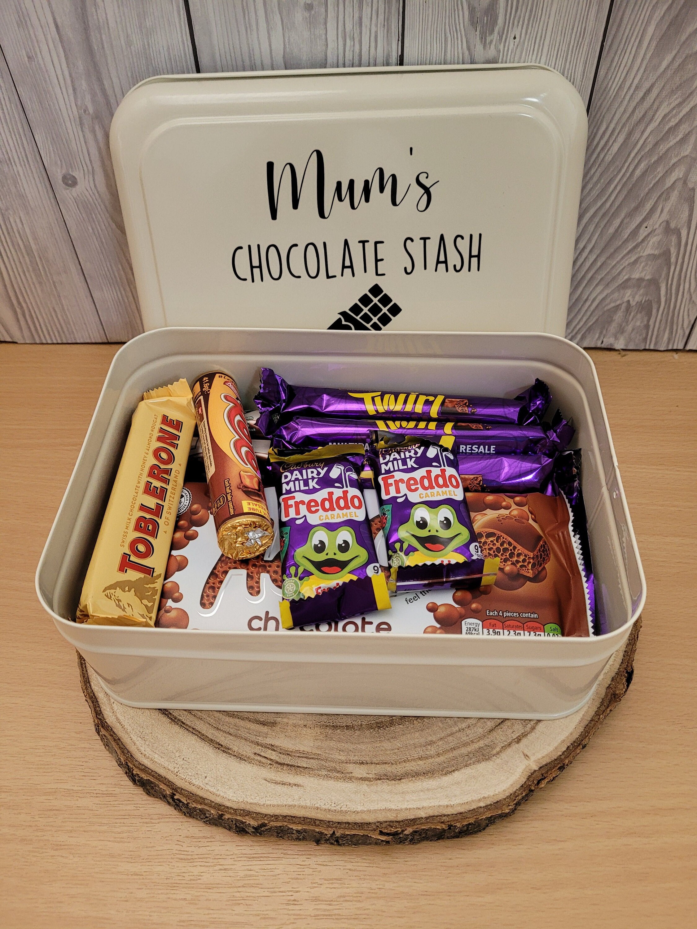 Personalised Chocolate Stash Tin With Easy Glide Lid, Chocolate Treat ...
