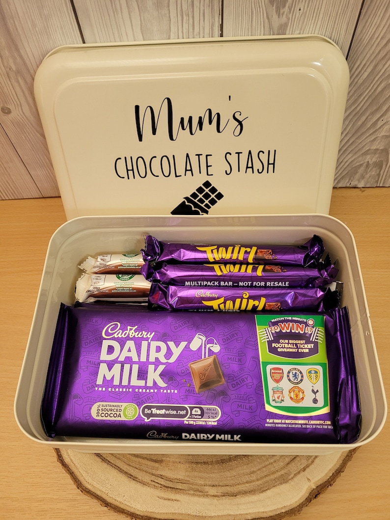 Personalised Chocolate Stash Tin With Easy Glide Lid, Chocolate Treat ...