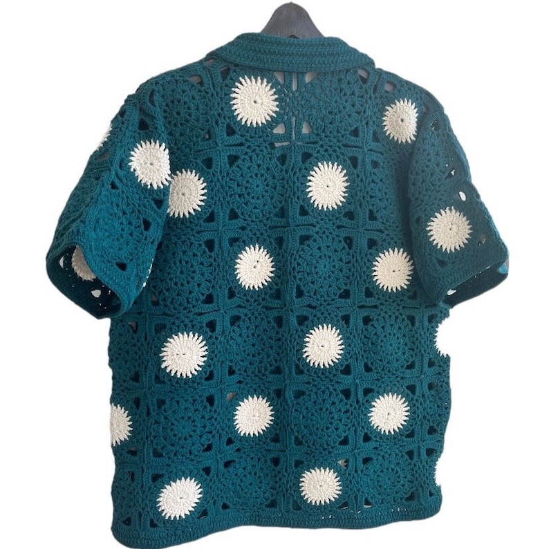 Granny Square Shirt,crochet Men Shirt,men Clothing, Vintage Style ...