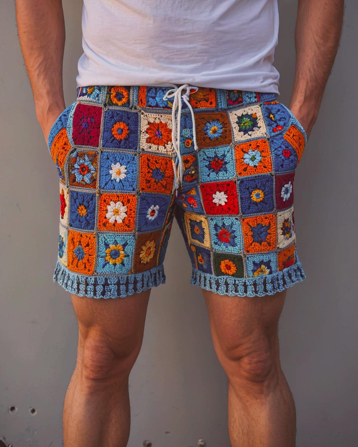 Crochet Men Boxer, Crocheted Short, Men Clothing, Grannysquare Boxer ...