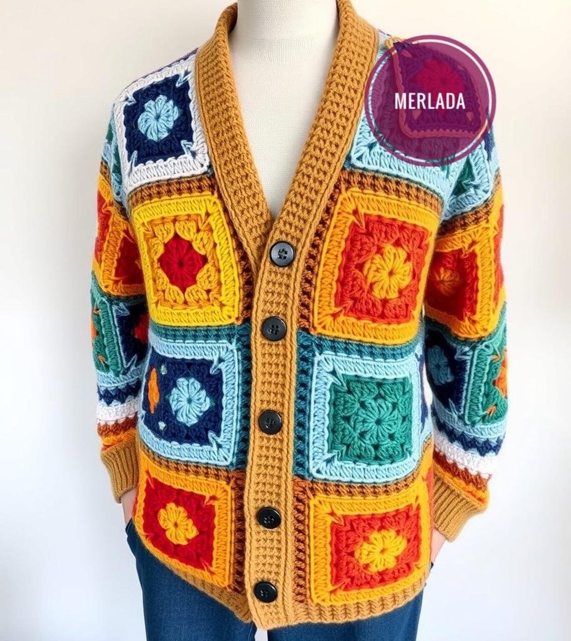 Granny Square Cardigan,men Clothing,xmas,crochet Men Cardigan,outfits ...