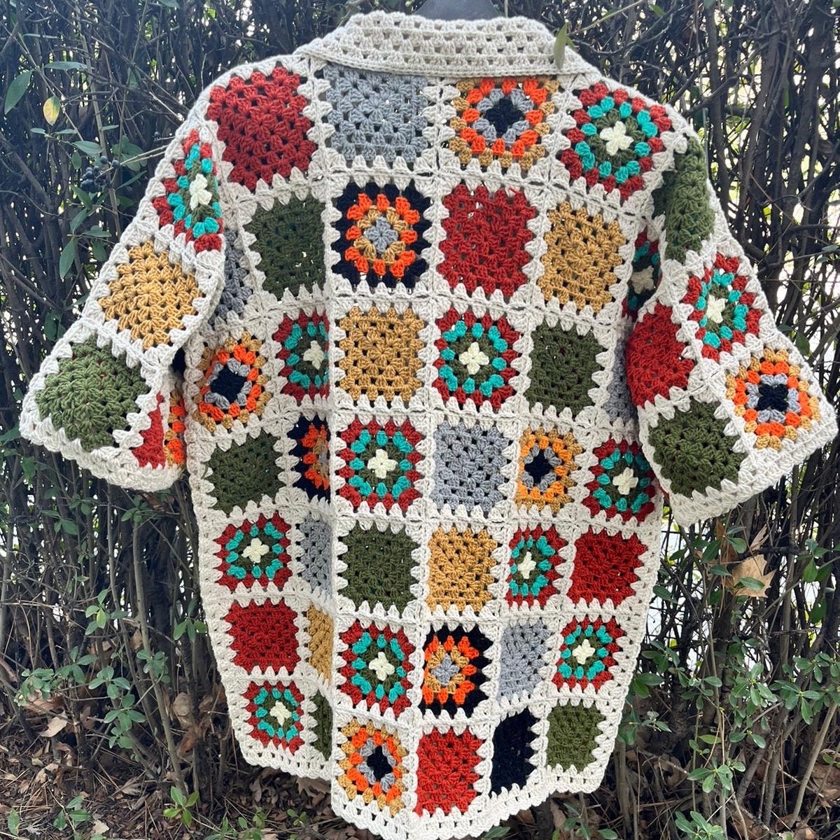 Granny Square Shirt,crochet Men Shirt,men Clothing, Vintage Style ...