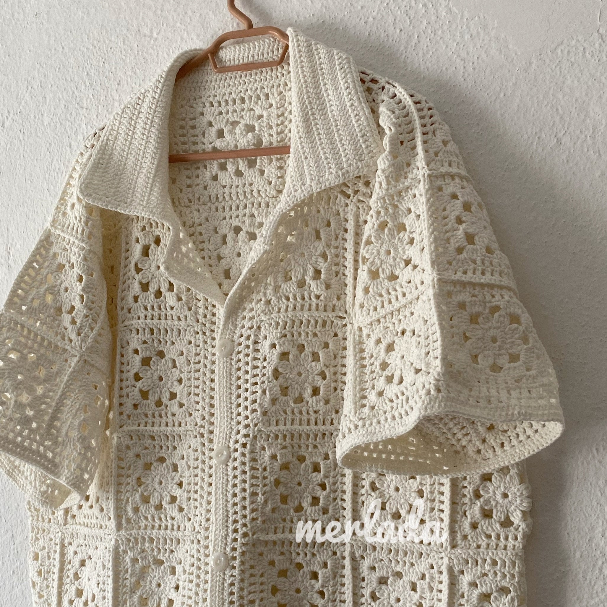 Granny Square Shirt,crochet Men Shirt,men Clothing,vintage Style ...