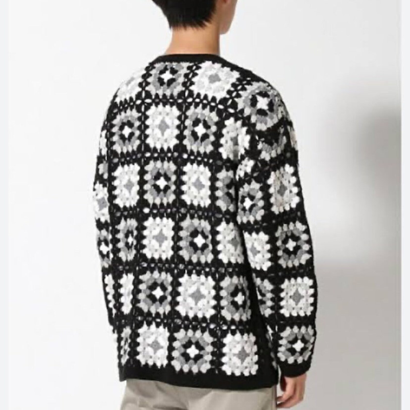 Granny Square Cardigan, Mens Clothing, Unisex, Crochet Custom,crocheted ...